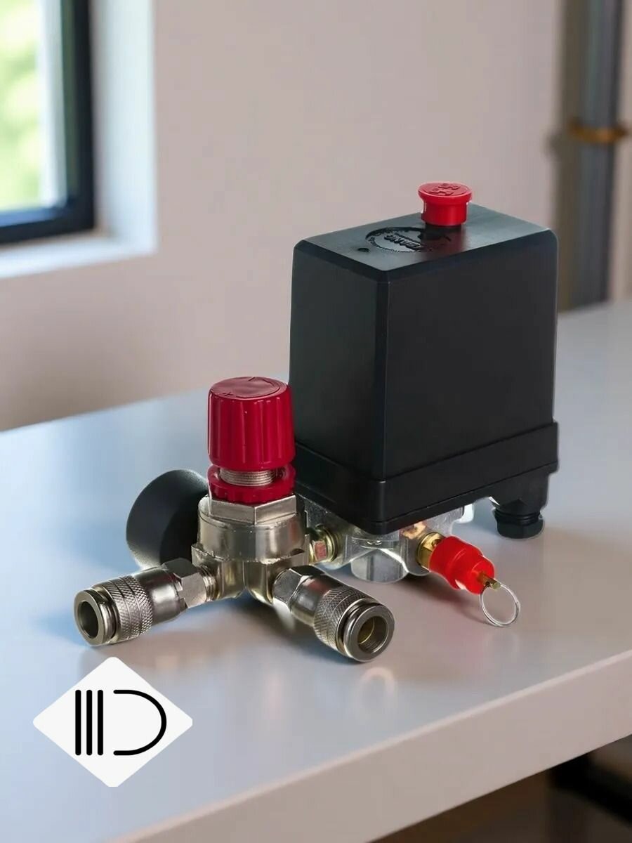 Реле Pegas pneumatic (2608) для компрессора в сборе 380 В (2 быстр. выхода)