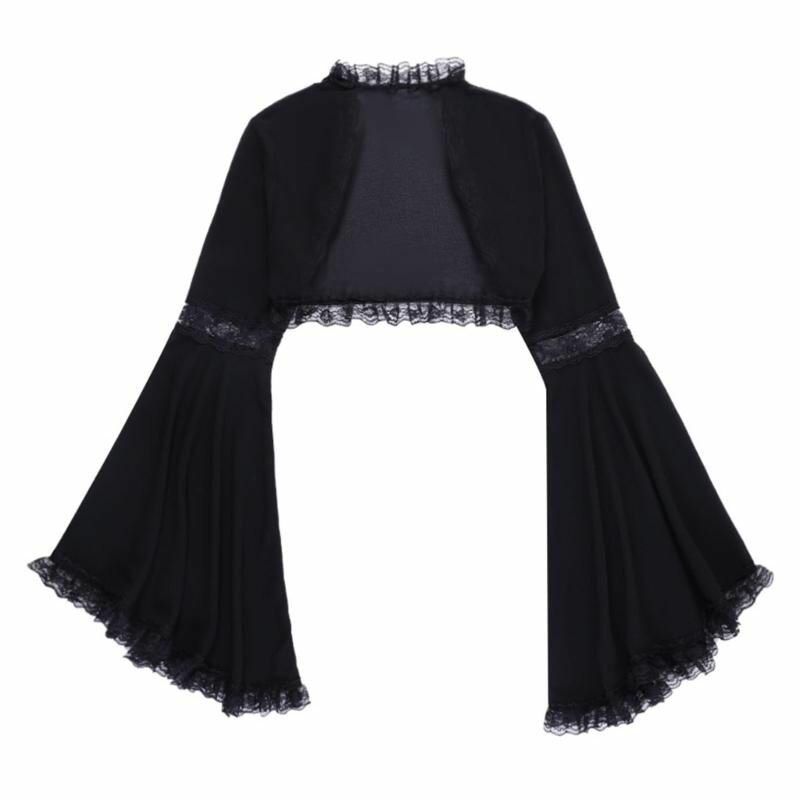 Чёрный готический топ в стиле викторианской эпохи, - M