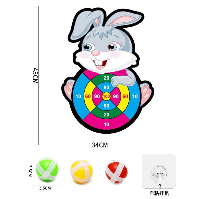 Детский липкий мяч BN с изображением мультяшных животных, милая мишень для игры в дартс, флисовый мяч на присоске для использования в помещении.