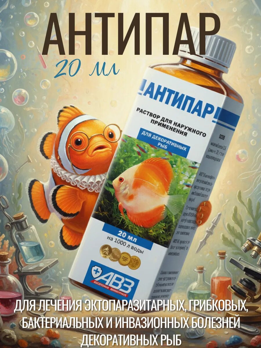 Антипар для декоративных рыб, раствор, 20 мл