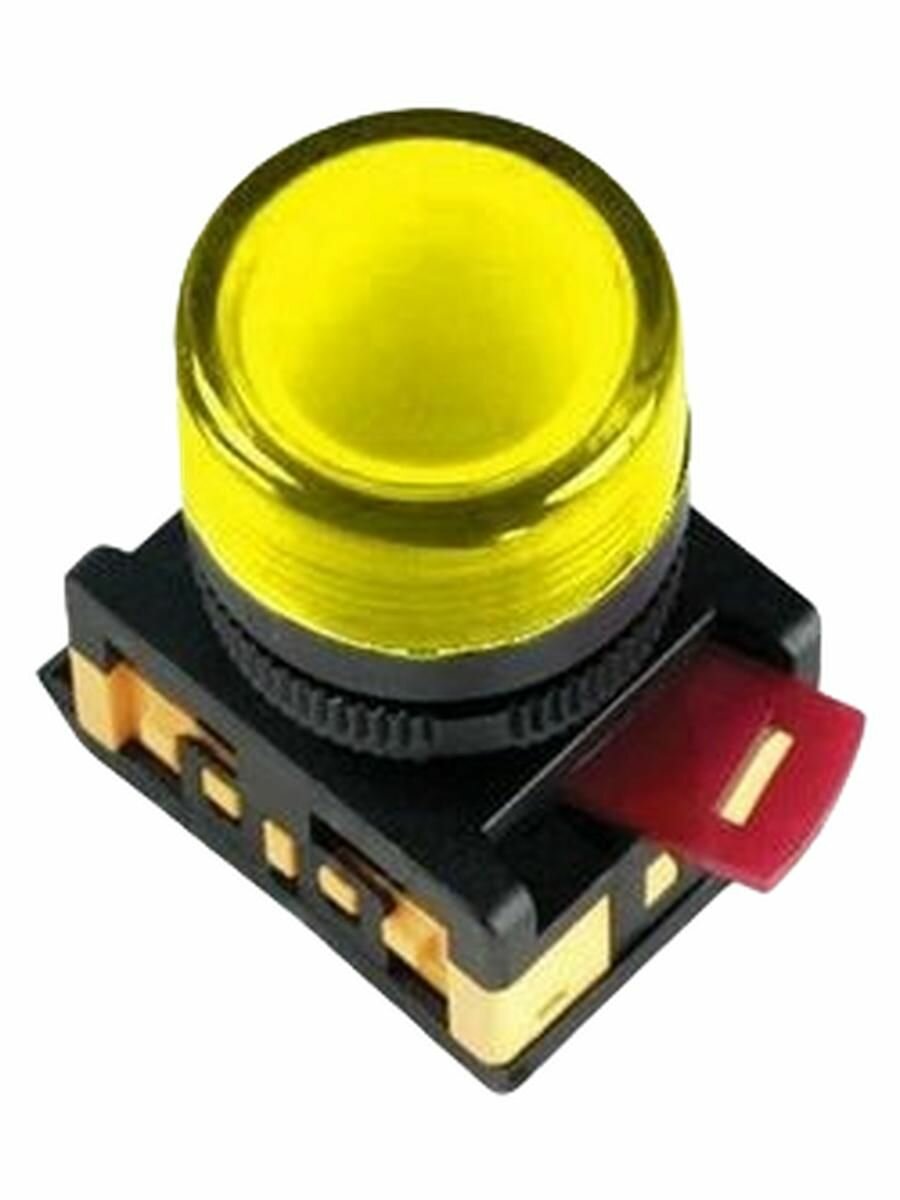 Лампа светосигнальная AL-22&25TE, d22mm, цилиндр желтый неон, 240В