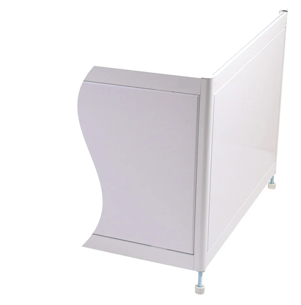 Боковой экран Emmy Бриз 70 R из МДФ, экран под ванну боковой, белый, правый, прямоугольный, с комплектом ножек