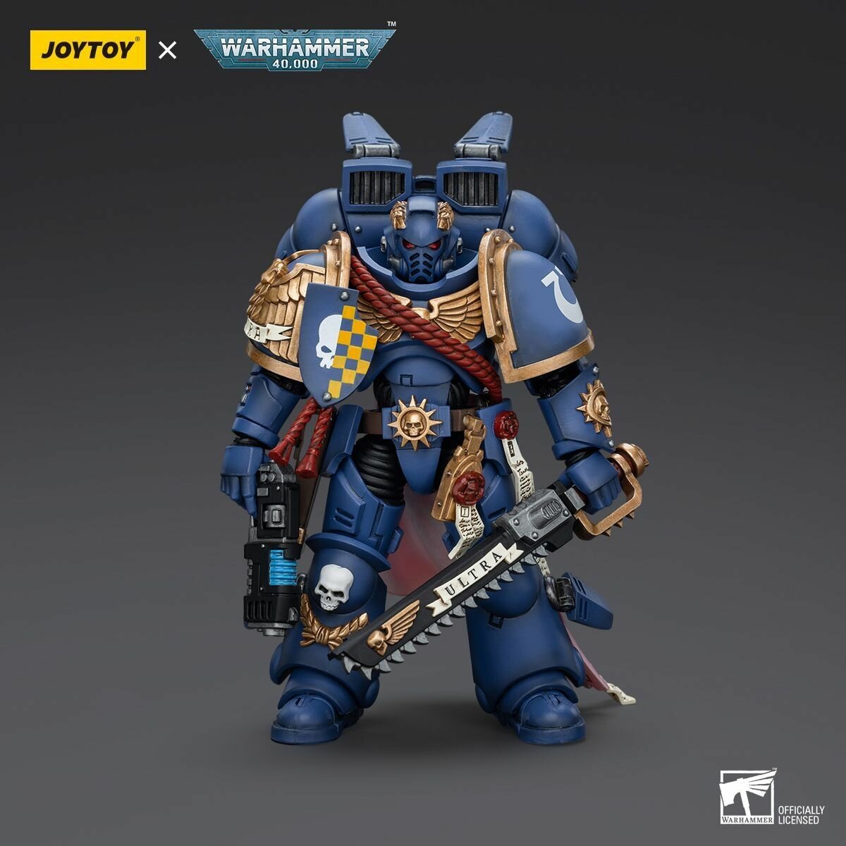 Подвижная фигурка JOYTOY Warhammer 40K 1/18 Action Figures Ultramarines Captain With Jump Pack