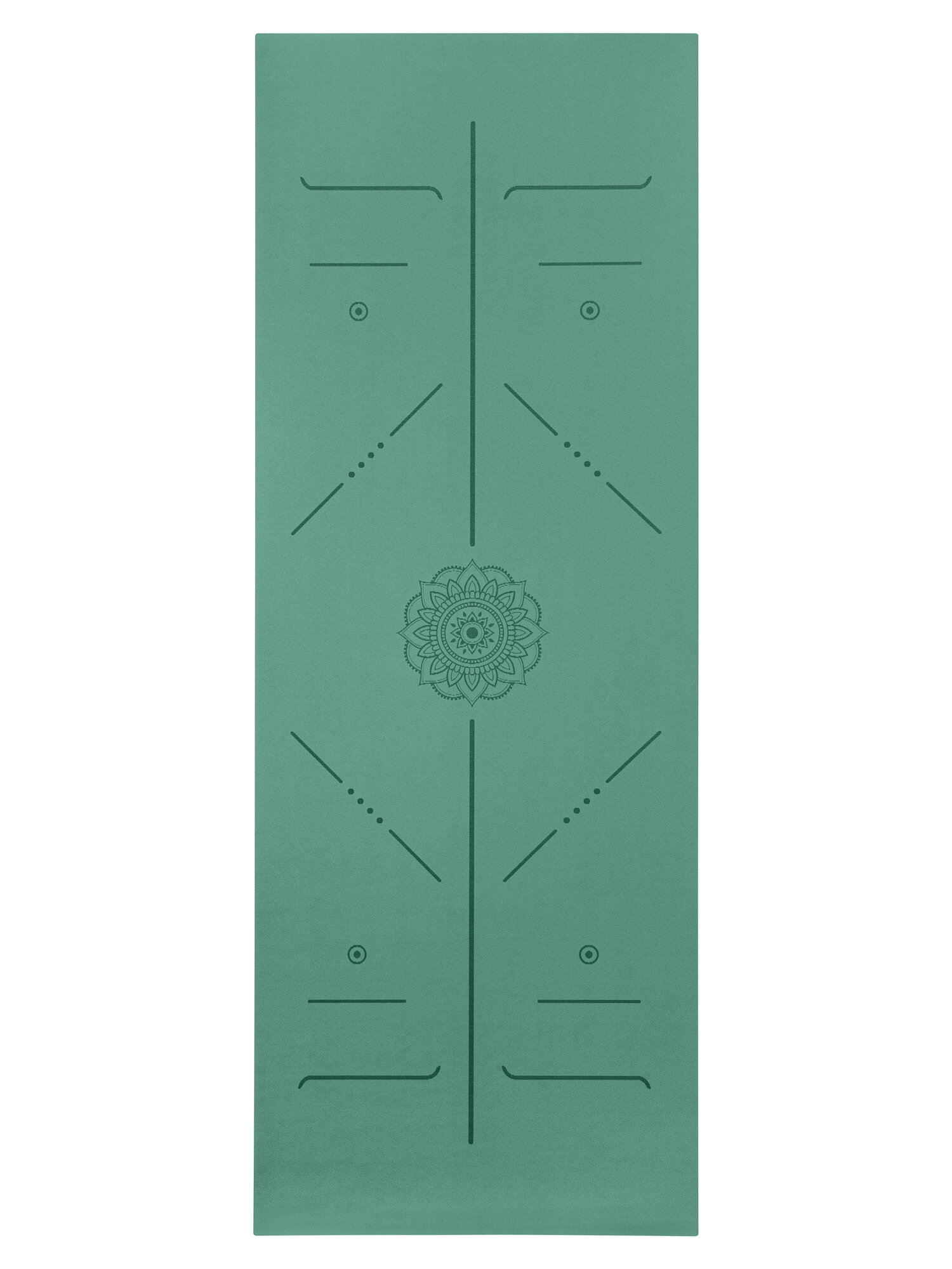 Ультрацепкий легкий 100% каучуковый коврик для йоги Mandala Travel Emerald 185*68*0,2 см нескользящий и складной