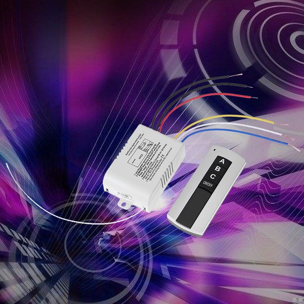 Беспроводной 3-канальный выключатель света 220 В с пультом