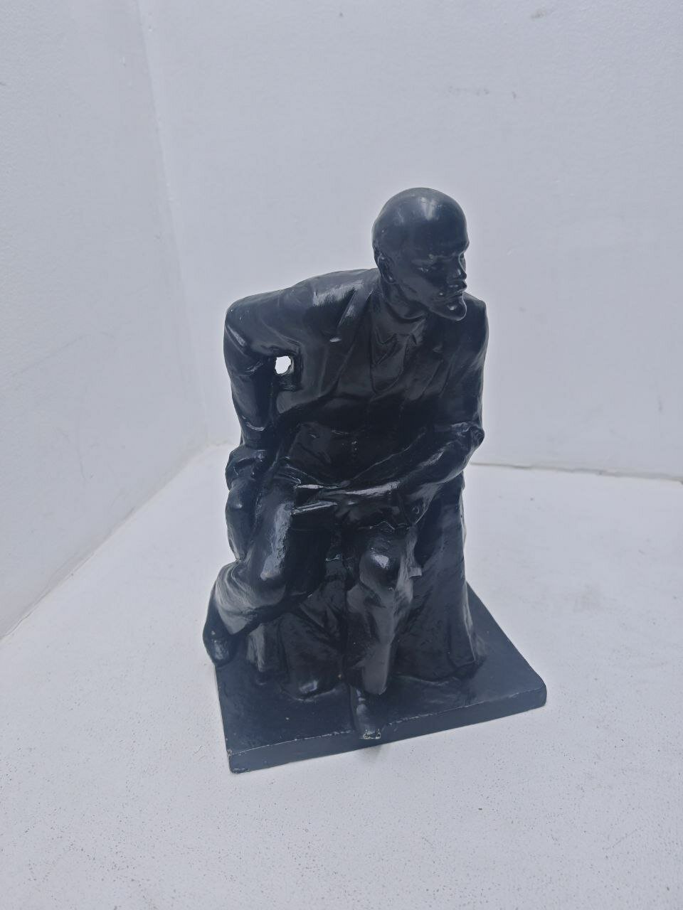 Статуэтка, Винтаж, "В. И. Ленин, сидящий в кресле", силумин, СССР, 1960-1980 гг.