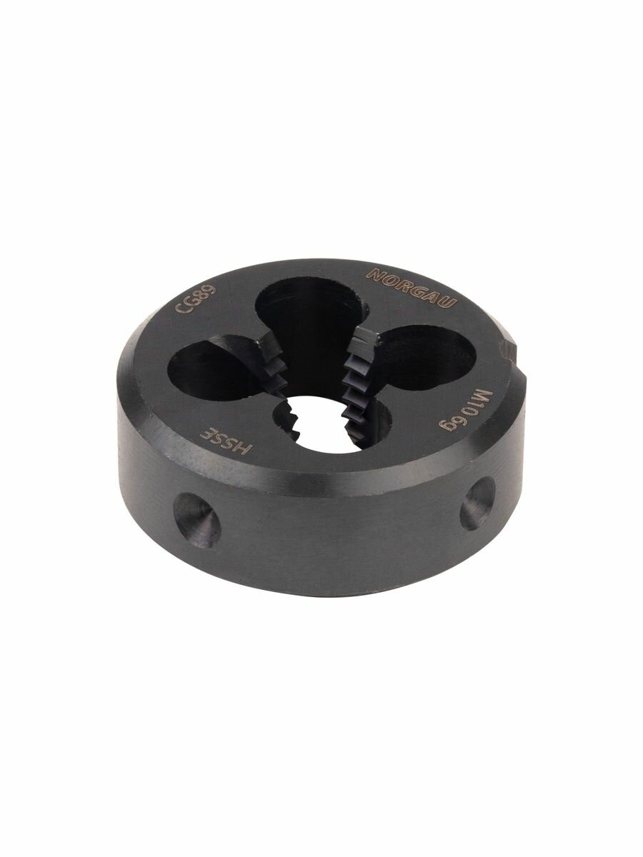 Плашка М10х1.5 мм по нержавеющим и жаропрочным сплавам NORGAU Industrial метрическая, для резьбы 60, по DIN223, HSS-Е/VAP (Co 5%), диаметр 30 мм