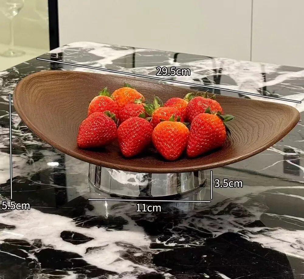 Фруктовница деревянная овальная для конфет, диаметр 29 см, 1 шт