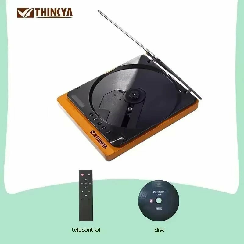 CD-плеер THINKYA JA-310R с деревянным корпусом, Bluetooth 5.1, Hi-Fi звук без потерь, защитный чехол + пульт дистанционного управления, для спальни и кабинета