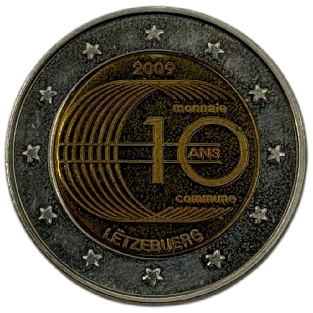 Люксембург 2 евро 2009 г. (10 лет Европейскому валютному союзу) Specimen (Проба)
