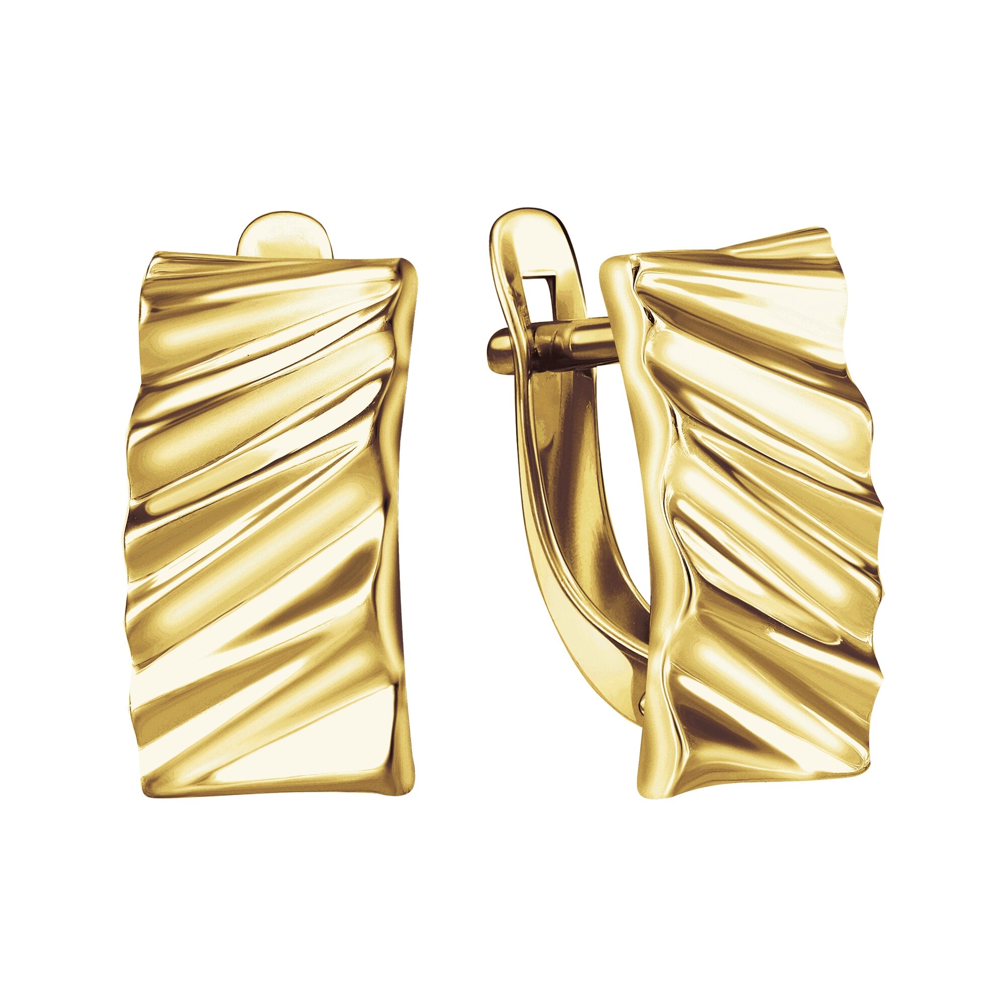 Серьги, серебро, 925 проба, золочение