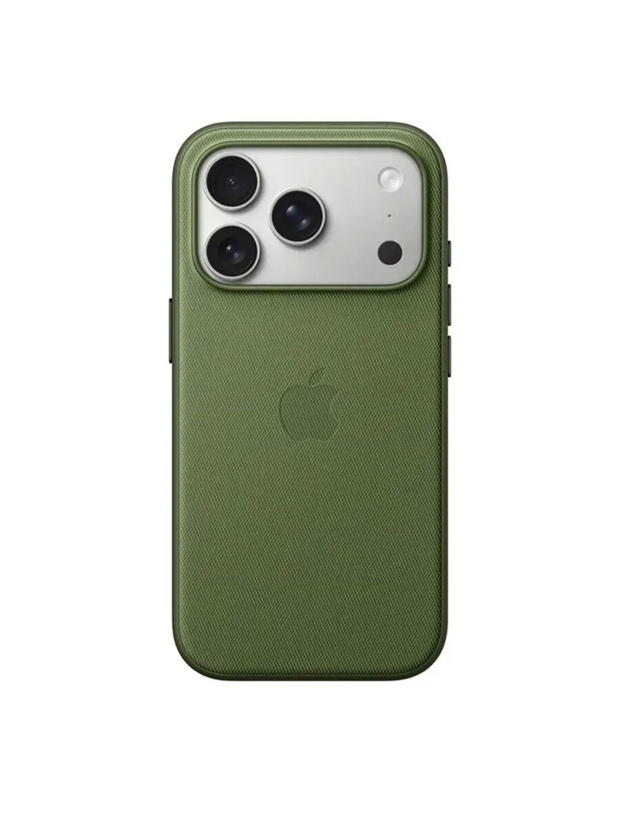 Чехол TechWoven О'кейси, для iPhone 17 Pro Max, противоударный, тканевый, зеленый — фото 1