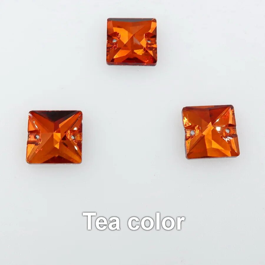 Кристаллы стеклянные квадратные 8x8 мм, A17 Tea color, 50шт