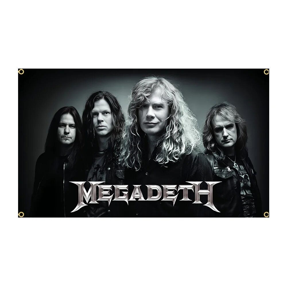 Персонализированный флаг M-MegadethS из полиэстера Черный, 60 х 90 см, Желтый