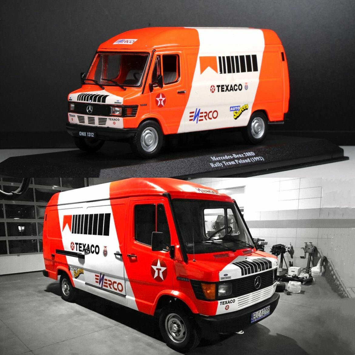 IXO Фургон поддержки ралли Mercedes-Benz 208D 1992 Texaco 1:43 Vario модель автомобиля