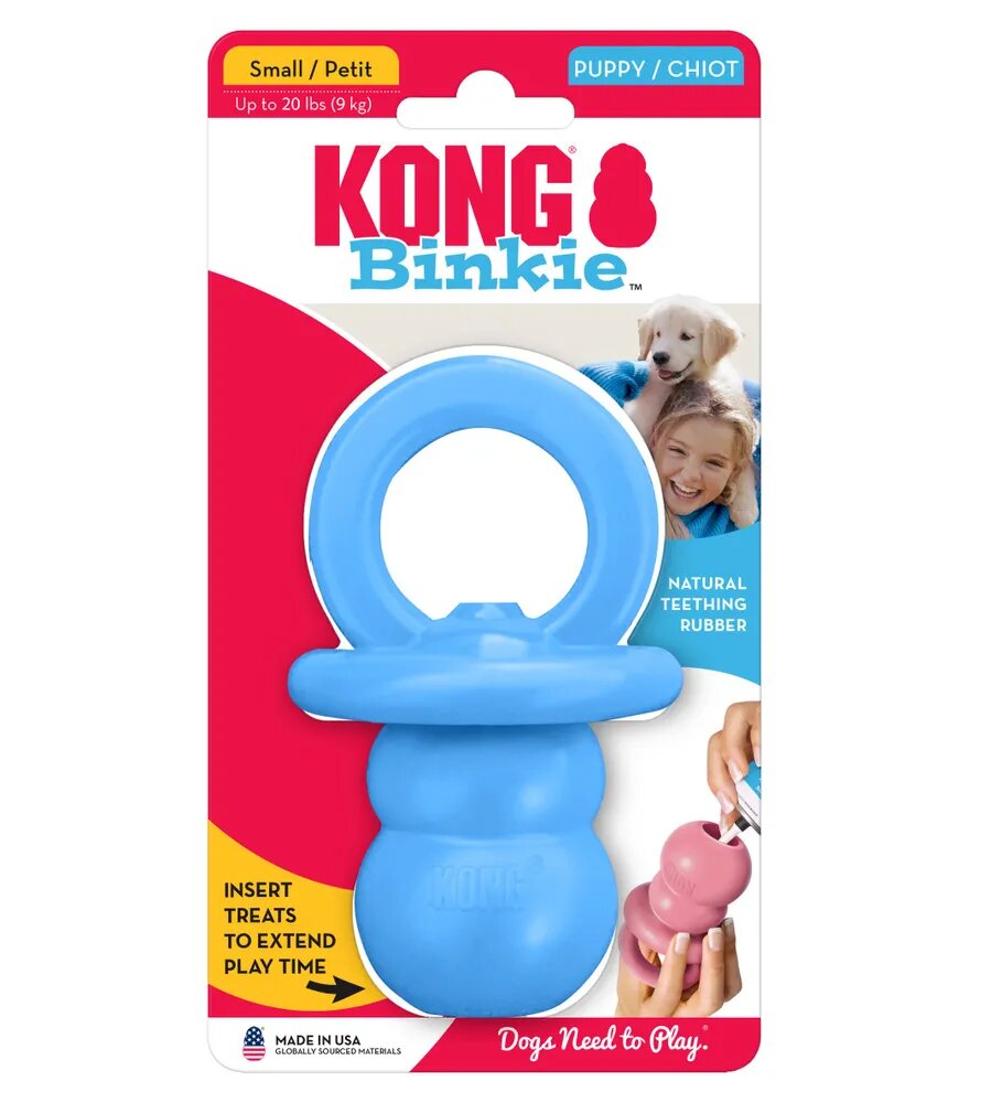 KONG Puppy Binkie Игрушка для щенков "Бинки" маленькая, голубая, 6 см