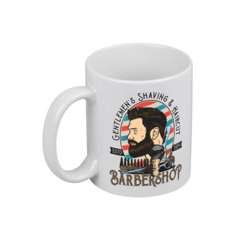 Кружка «Барбершоп Мужская стрижка и бритье, парикмахерская» (белый)