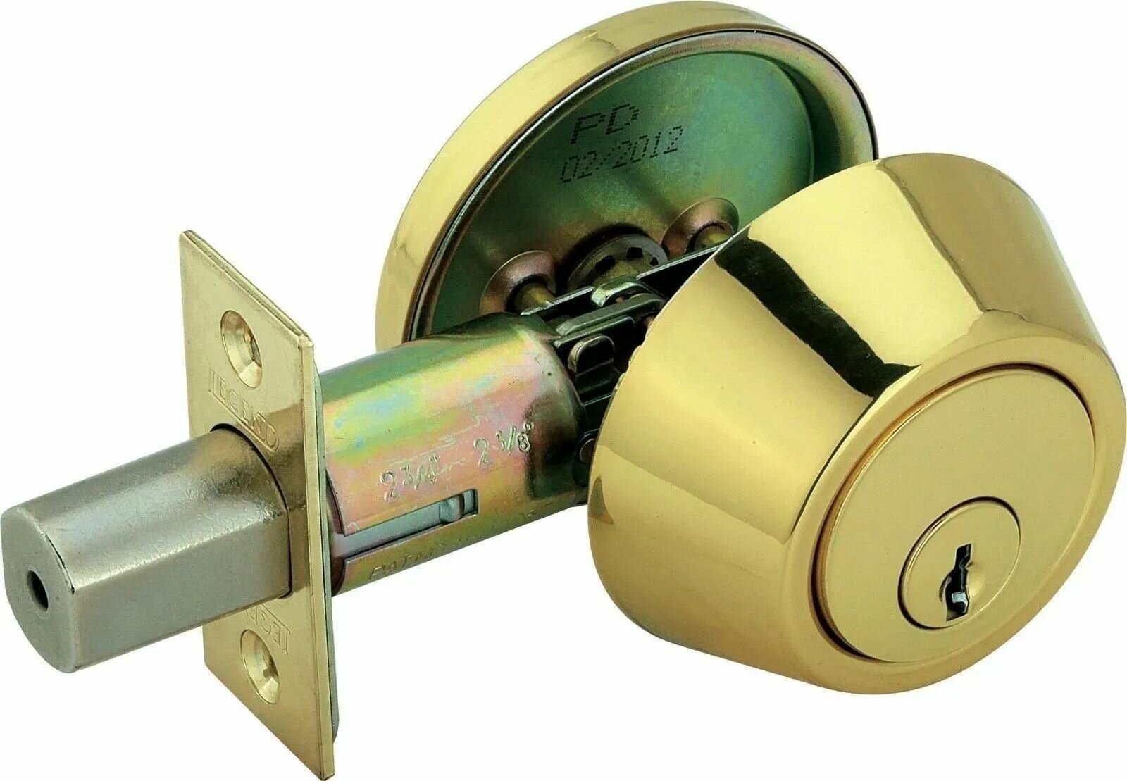 Замок - задвижка компакт с вертушкой Zeta DEADBOLT PB золото