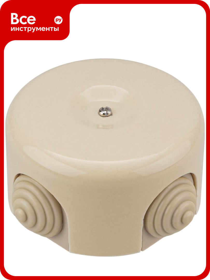 Распаечная коробка TDM ELECTRIC фарфоровая D7,8х4,5см «ЭКО» сосна SQ2802-0012 для наружного монтажа круглая конструкция