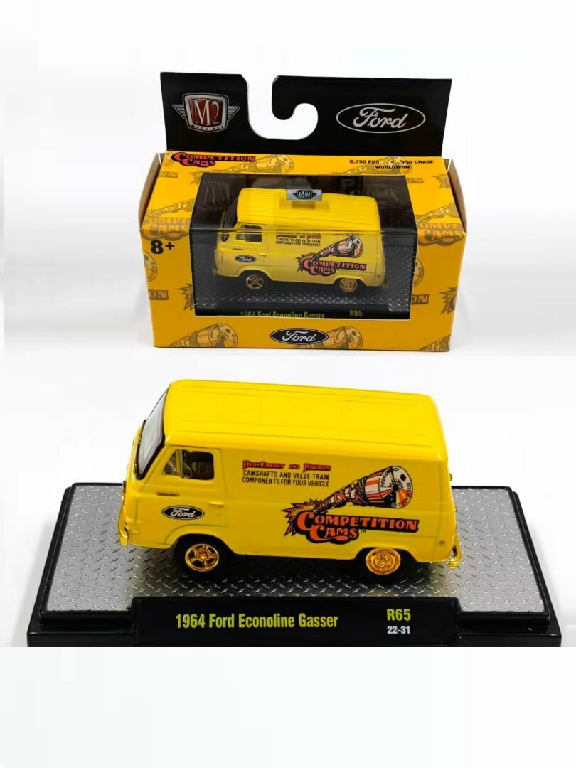 Легкосплавный автомобиль модели M2 1/64 1964 Ford Ecoline Gasser