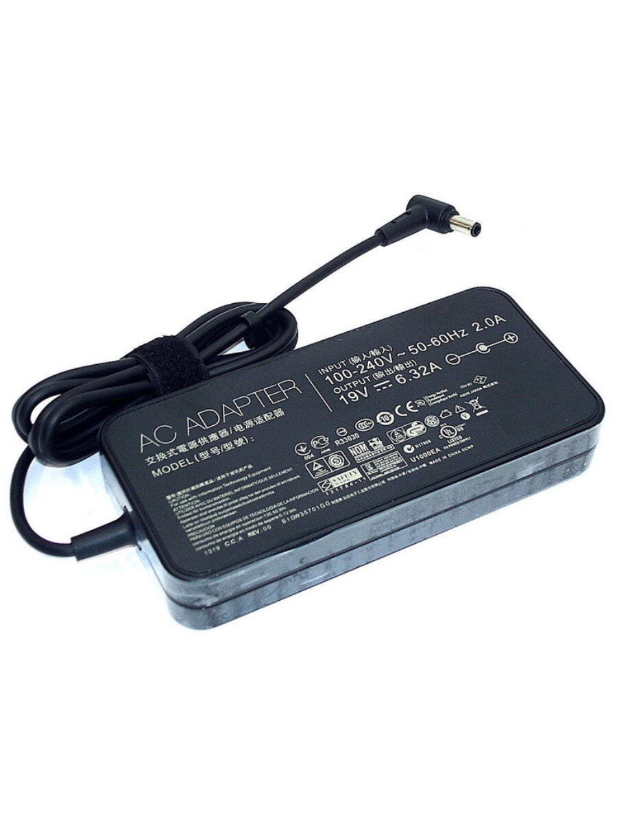 Блок питания для ноутбука Asus A15-120P1A, 19V, 6.32A, 120W, разъем 6.0 x 3.7 мм с ножкой в центре, код 074432