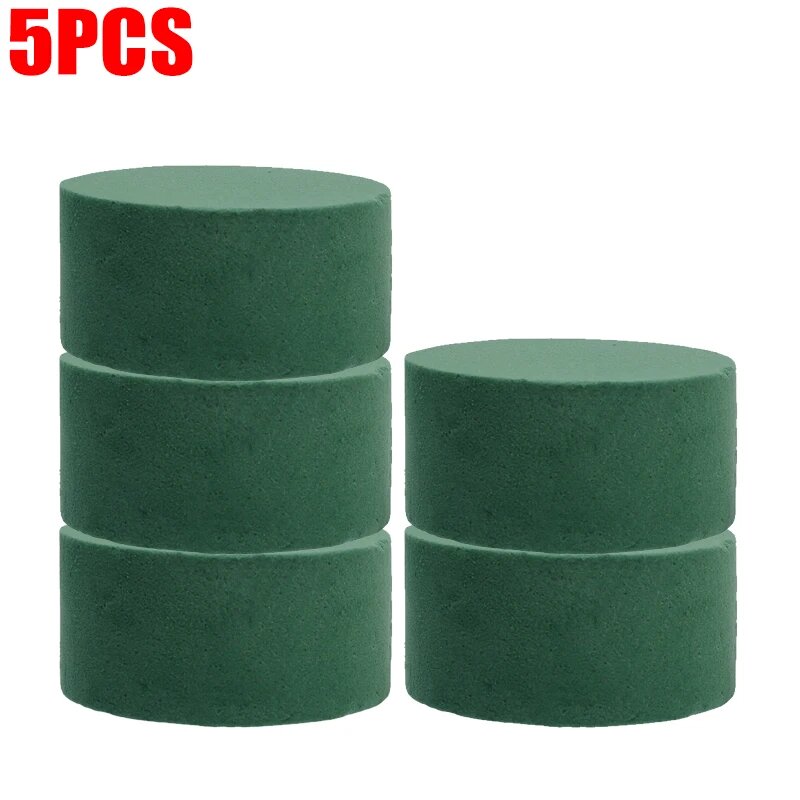 Зеленые круглые блоки флористической пены из фенольной смолы для цветов 5PCS