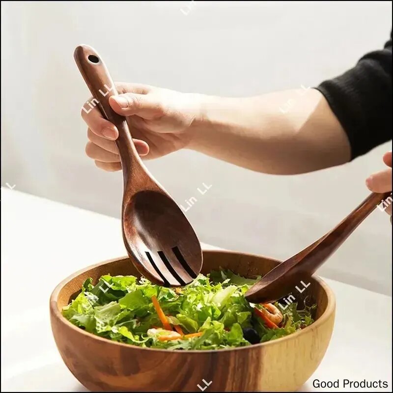 Ложка для салата Ложка для салата 2 предм. коричневый, белый