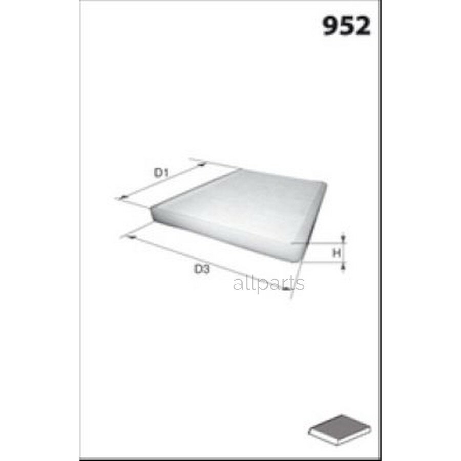 MECA-FILTER EAR7040 Фильтр салона антиаллергенный