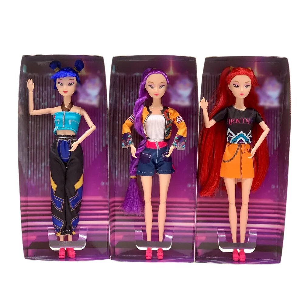 Игрушечная кукла Fashion Doll 30 см кукла-модель с фиолетовыми волосами в одежде — фото 1
