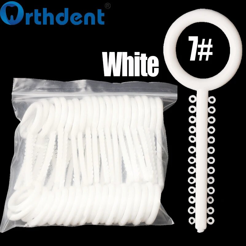 1040 шт. стоматологических ортодонтических эластичных лигатурных резинок для брекетов, Color 7 White