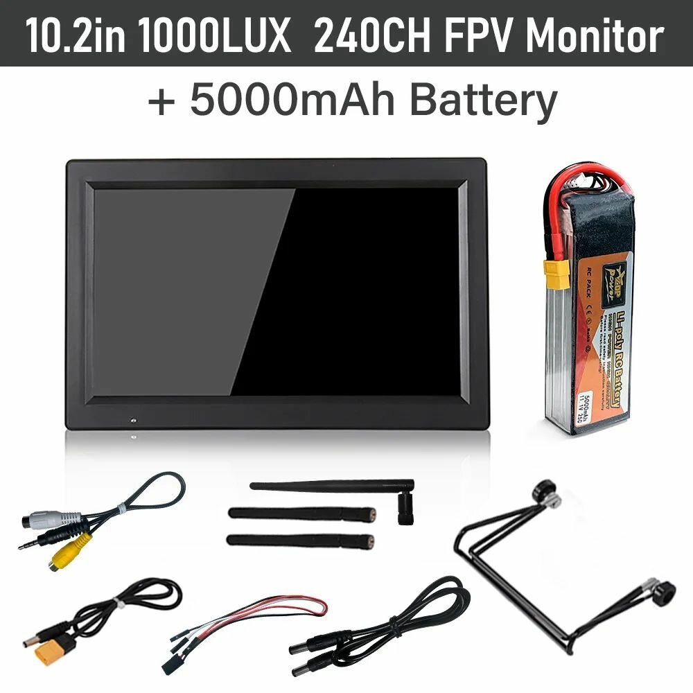 Hawkeye Captain X 3IN1, портативный монитор с разрешением 1024x600 и яркостью 1000 LUX, поддержка 1.2 ГГц/3.3 ГГц/5.8 ГГц (240 каналов), двойные приемники, DVR запись, автосканирование.