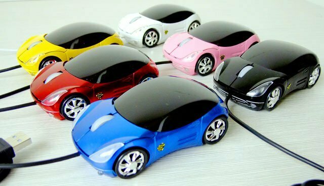 Компьютерная мышка в виде машинки проводная (цвет черный)