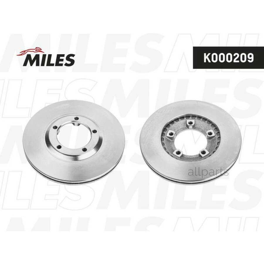 MILES K000209 Диск тормозной HYUNDAI H1/H100/PORTER передний вент. D=253мм.
