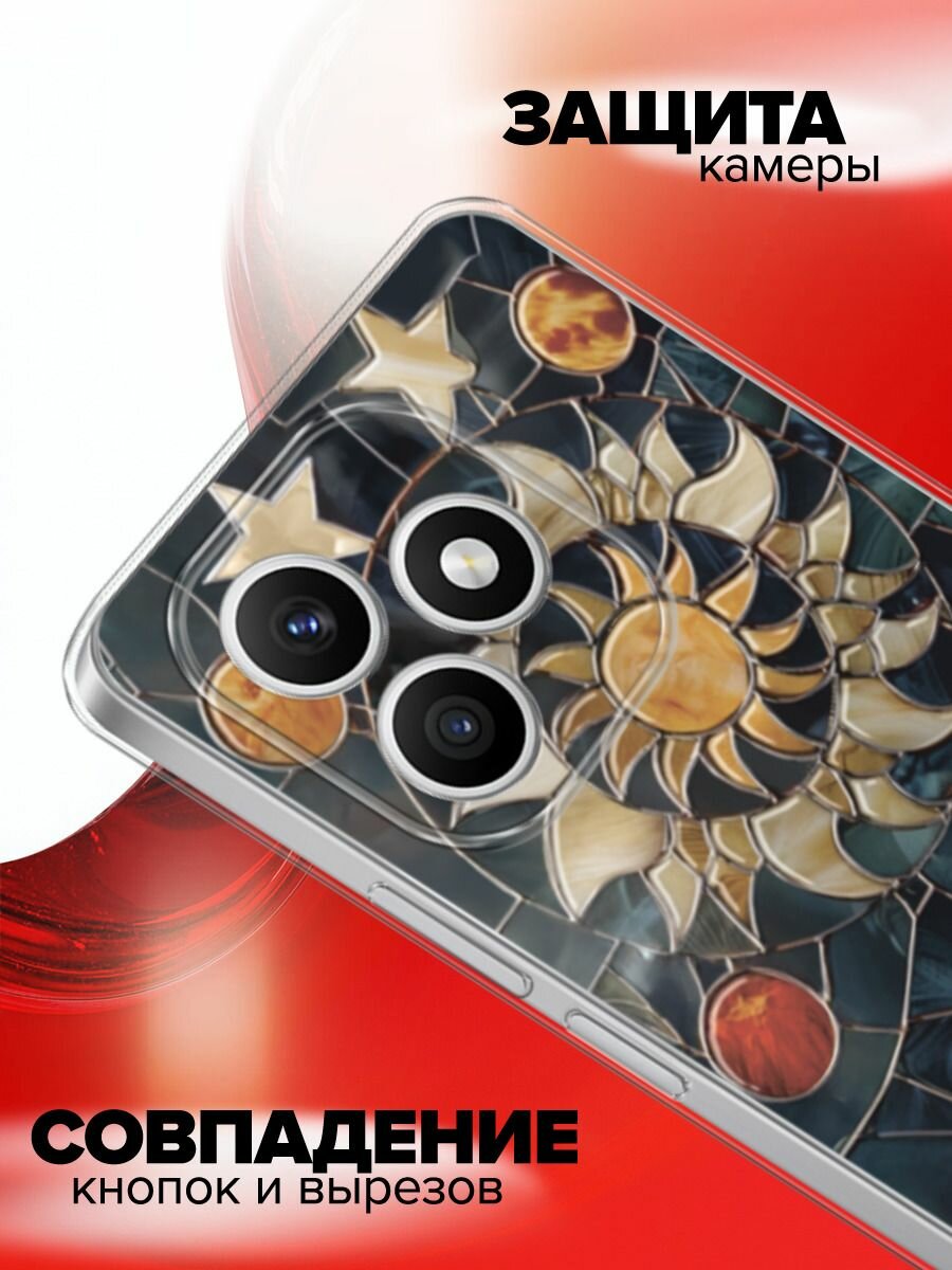 Силиконовый чехол на Honor X8d / Хонор X8d с принтом Небесный витраж — фото 1