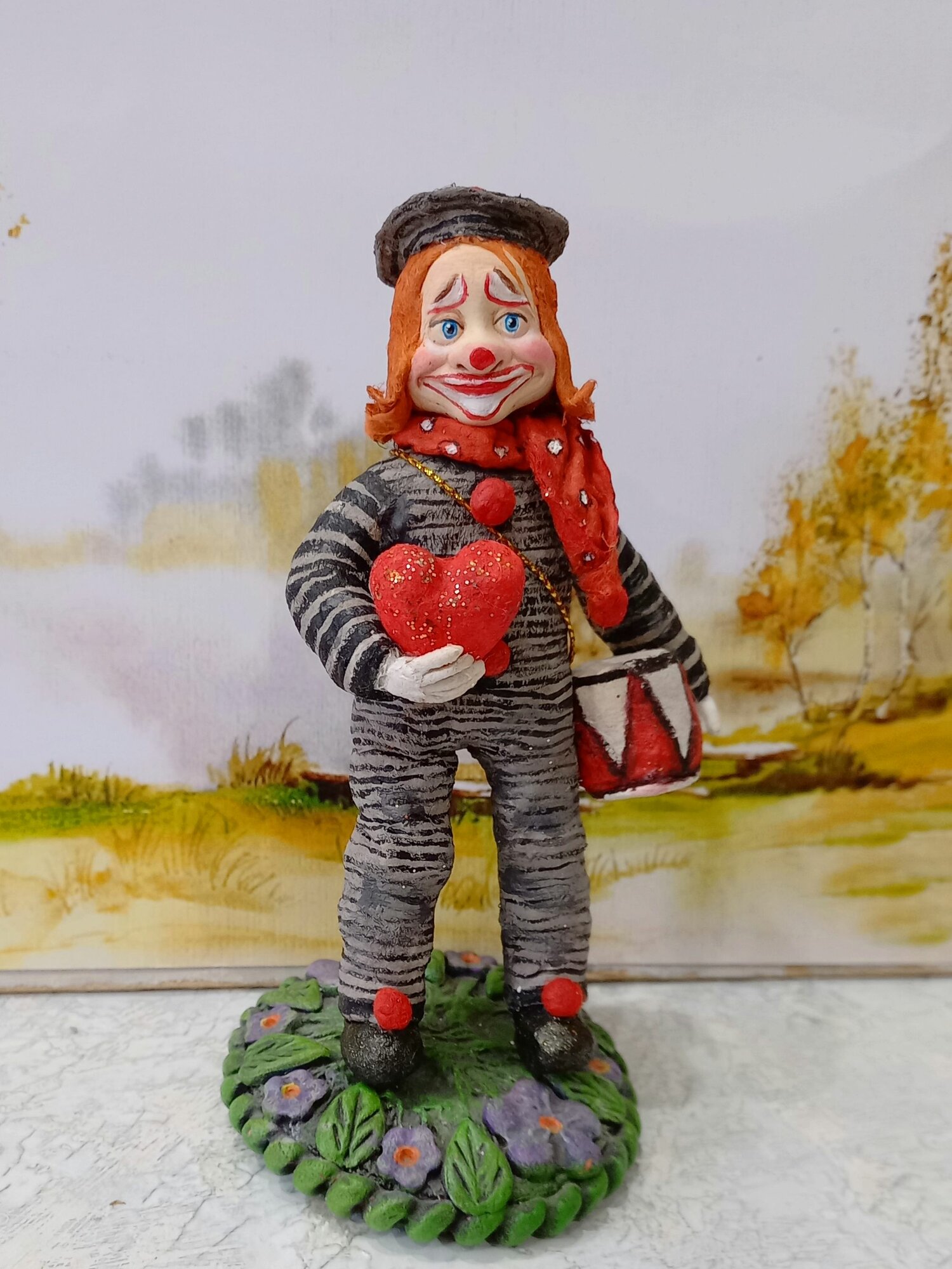 Ватная ёлочная игрушка "Клоун Тимоха"