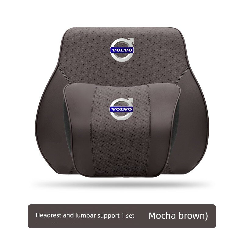 Набор подголовника и подпорки для спины Volvo для XC40/XC60/XC90/S60/S90/V90/V40 - Мокко