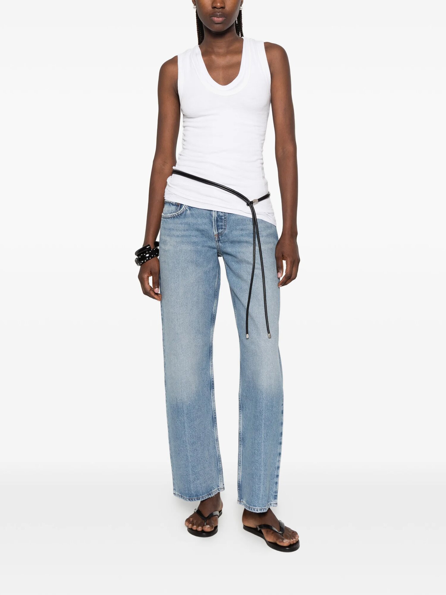 Джинсы Faded-effect straight-leg jeans 