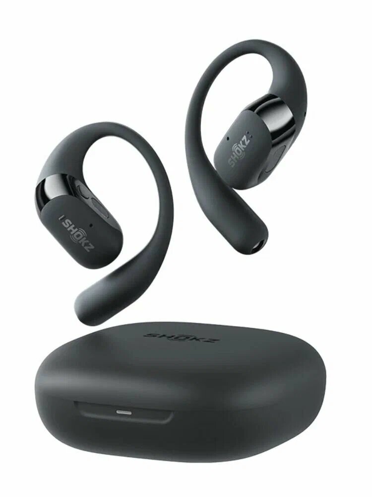 Беспроводные наушники Shokz OpenFit 2+(T921) с костной проводимостью, чёрный металл