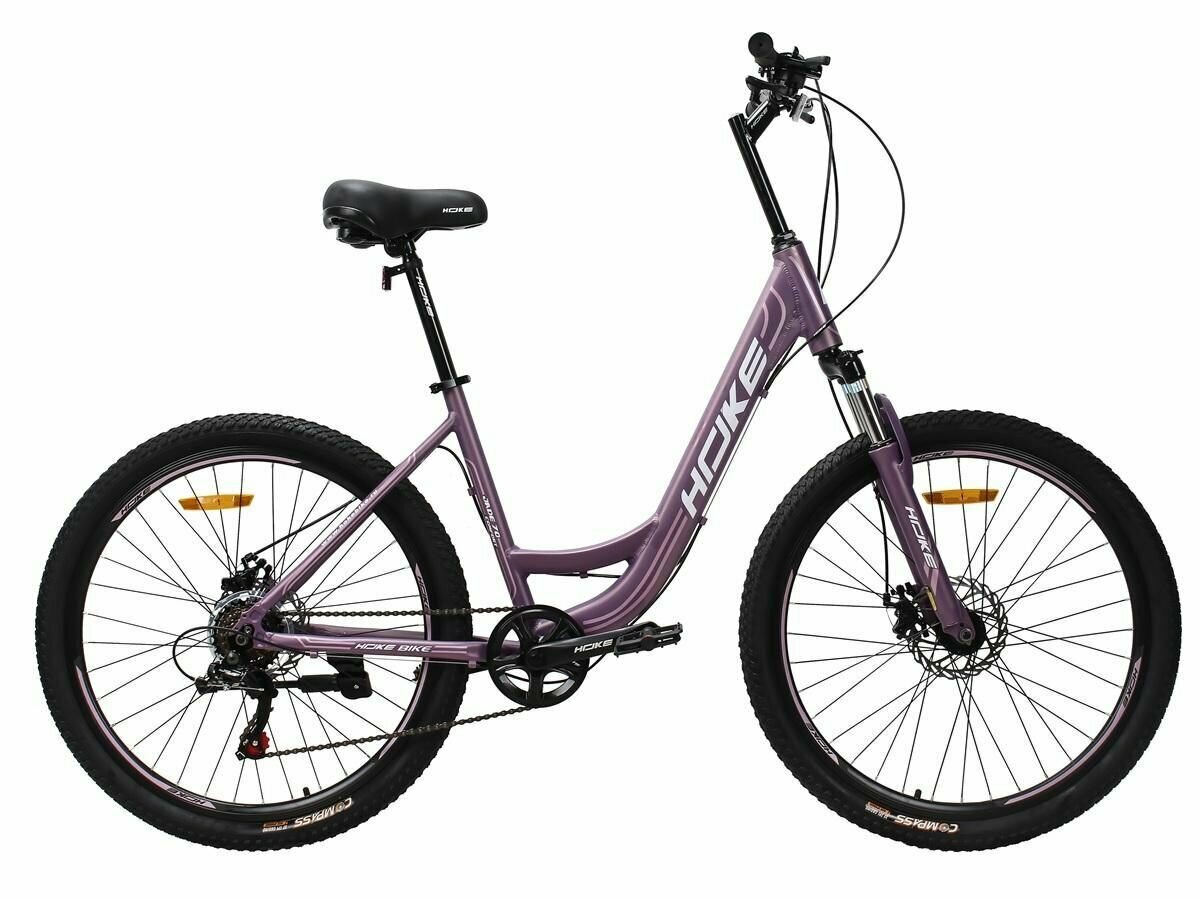 Женский велосипед с открытой рамой HOKE Jade 70 Comfort фиолетовый под рост 165-175 см