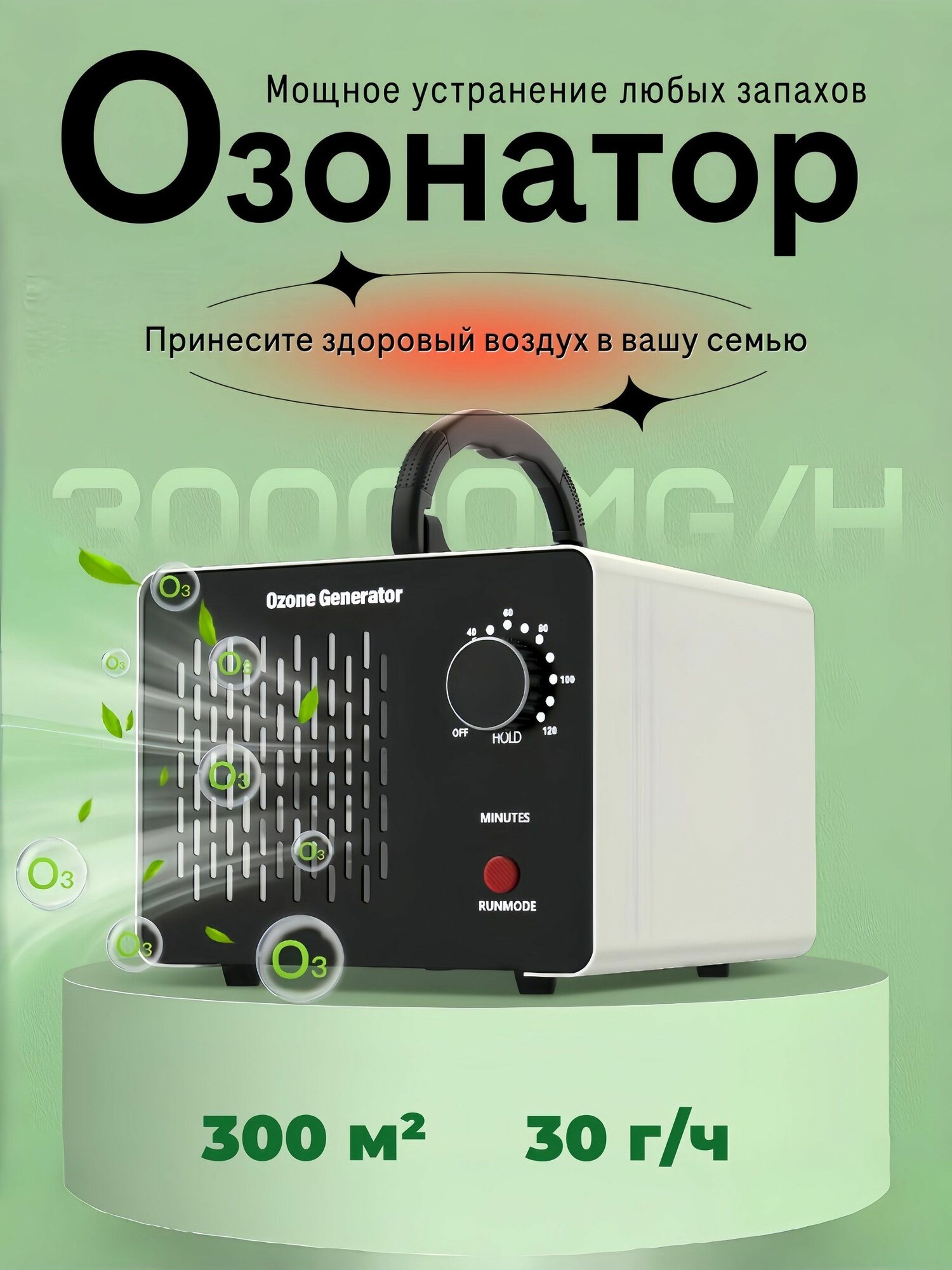 Озонатор воздуха для дoма, для избавления от запахов, плесени, для дезинфекции воздуха