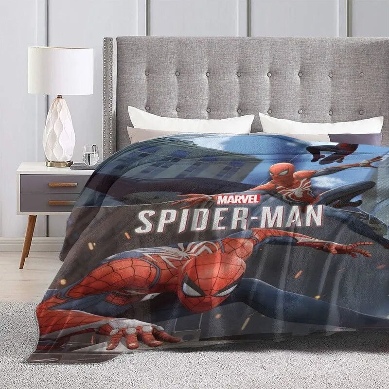 Marvel Плед с фотопринтом Spider-Man Пледы человек-паук , Фланель, 100 см х 75 см