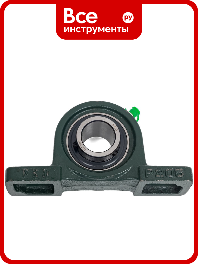 Подшипниковый узел FKD UCP205 UCP205FKD, деревянный, зеленый, корпус типа P, узел с лапами, стопорные винты фиксируют