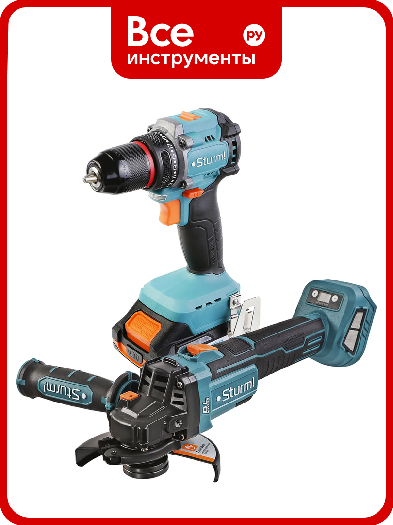 Набор аккумуляторного инструмента Sturm CAG18125E+CD1860BL