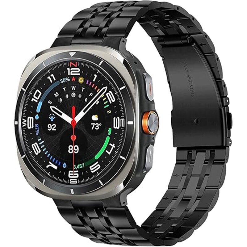 Браслет из нержавеющей стали для Samsung Galaxy Watch Ultra 47mm LTE SM-L705 (2025/2024),110, металл, black,1,