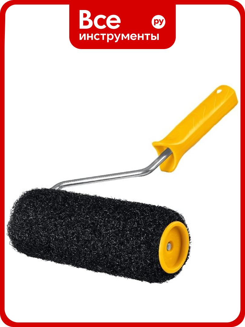 Ролик для шпатлевки STAYER Putty 80 180 мм 03642-18, мини‑валики с нейлоновой шубкой, бытовой класс, удлинённая ручка