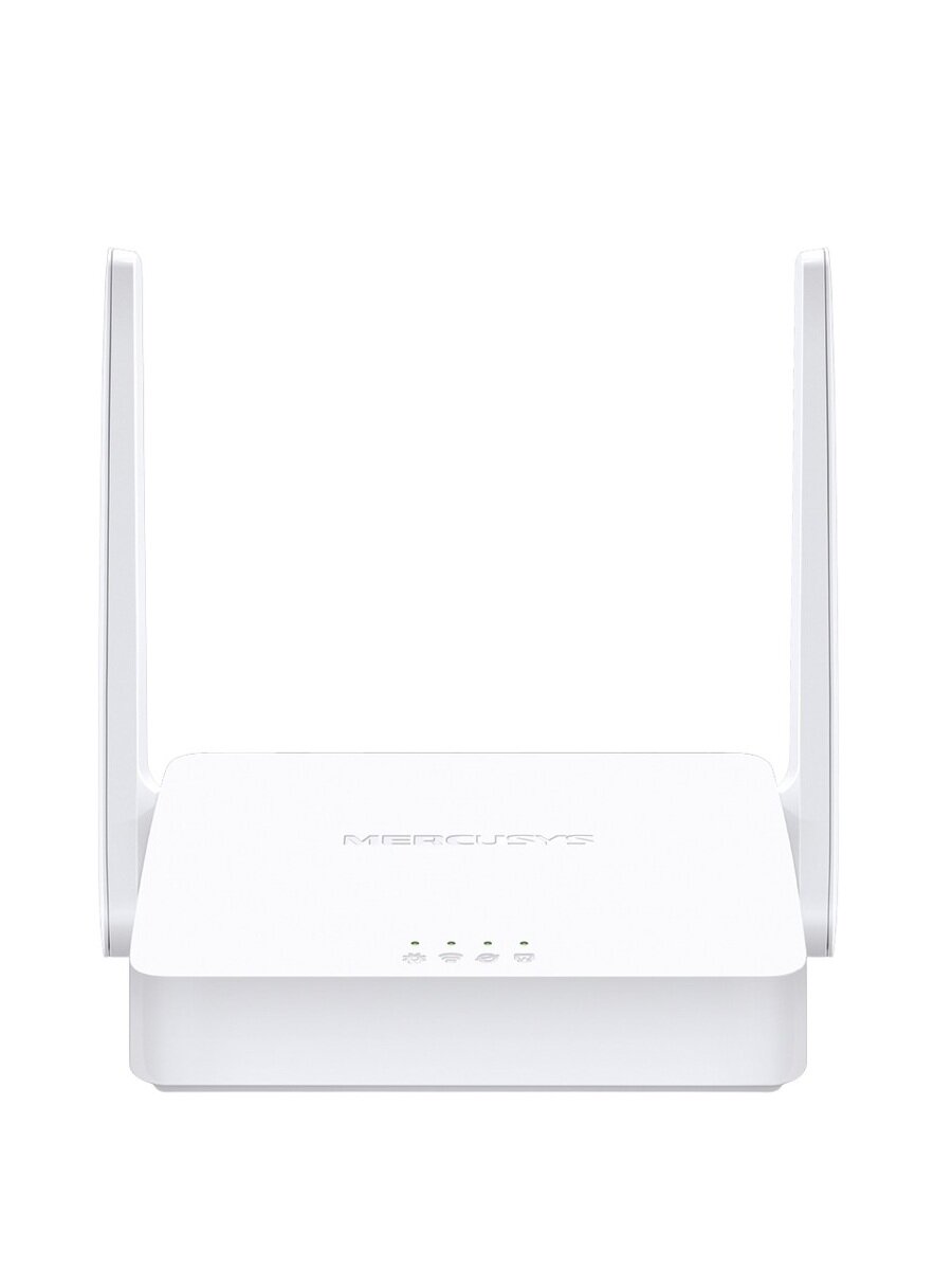 Роутер Mercusys MW302R, 2.4 ГГц, 2 порта LAN 10 Мбит/c, 1 WAN 100 Мбит/сек, 2 антенны