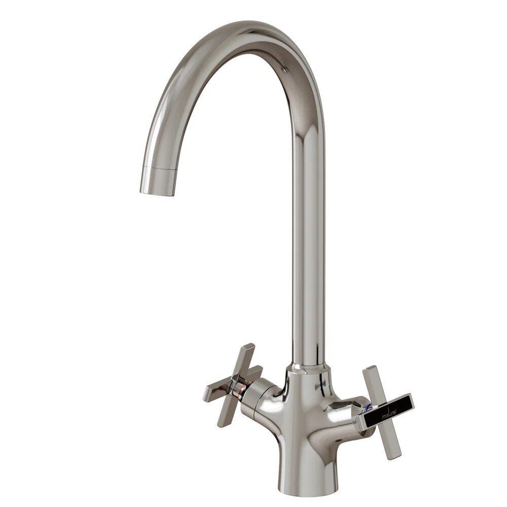 Смеситель для кухни 1/2 керамический MIXLINE ML37-032 "Cross" высокий излив