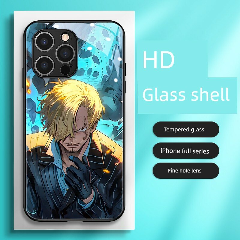 Чехол из стекла с аниме-темой Один Пират для iPhone 16 Plus, древний стиль, премиальная защита, совместимость с