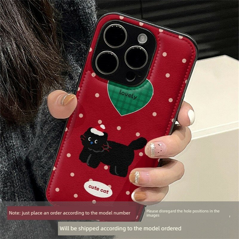 Красный полосатый узор с кошечкой-котенком чехол для iPhone Air, противоскользящий, ударопрочный, премиум-качество,