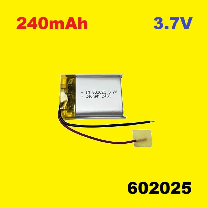 Аккумулятор 602025 3.7V 240mAh Li-Pol Battery батарея c голыми проводами, запчасти батарейка LI-PO для приборов, электроники N136